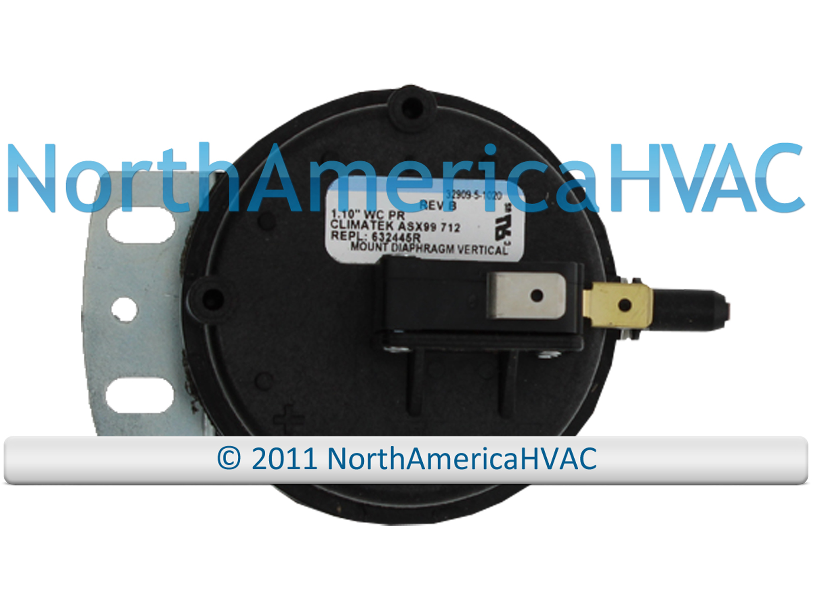 Climatek Air Pressure Switch Replaces Intertherm 632405 6324050 -1.10 ...